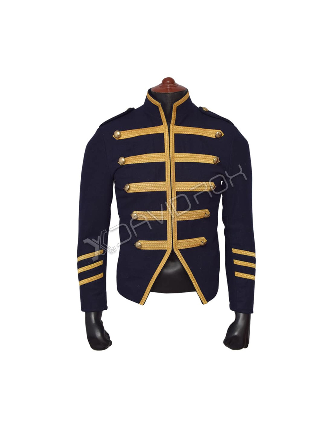 Gold Braid Hussar Military Blue Jacket